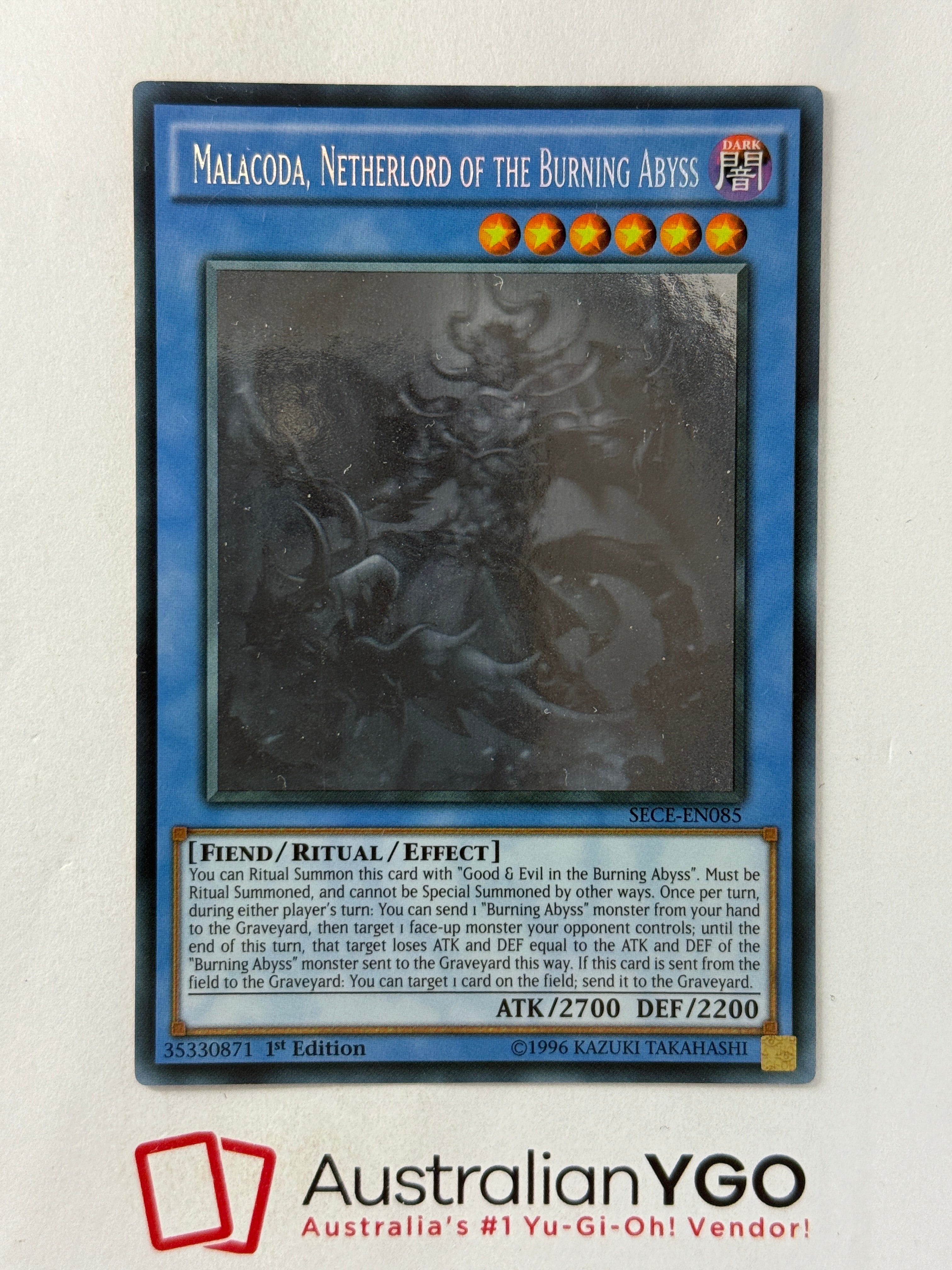 MALACODA, NETHERLORD OF THE BURNING ABYSS SECE-ENO85(Ghost) – Aus Ygo